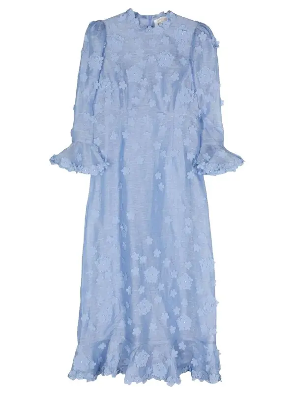 Zimmermann Matchmaker Lift Off Midi Dress - Blue