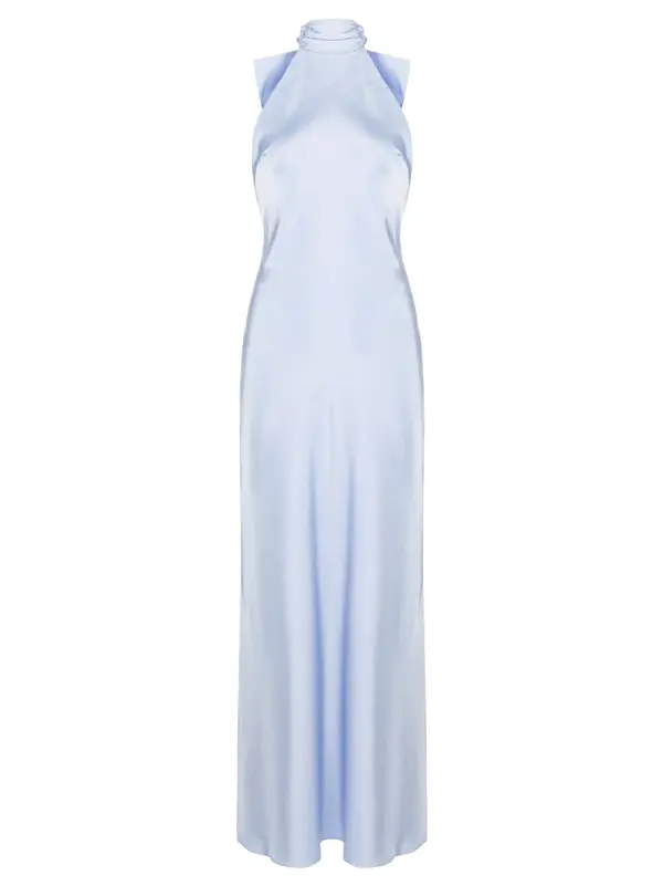Misha Collection Evianna Satin Gown - Blue