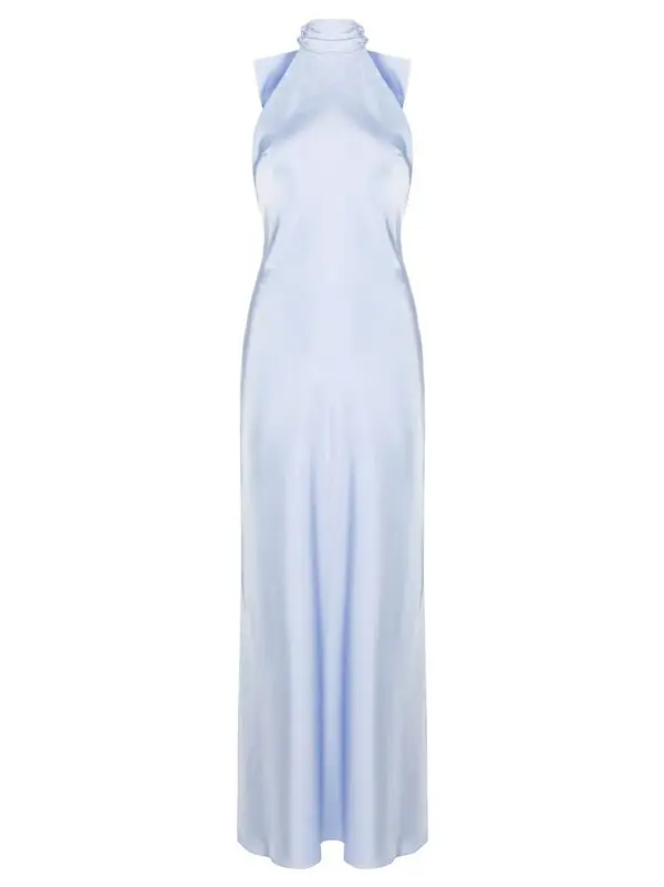 Misha Collection Evianna Satin Gown - Blue