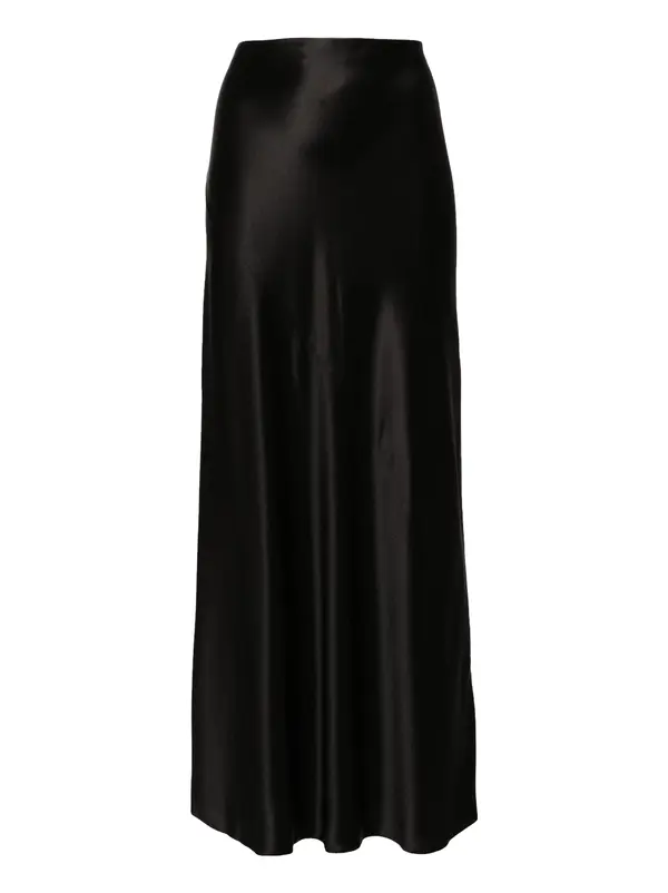 Saint Laurent Silk Maxi Skirt - Black