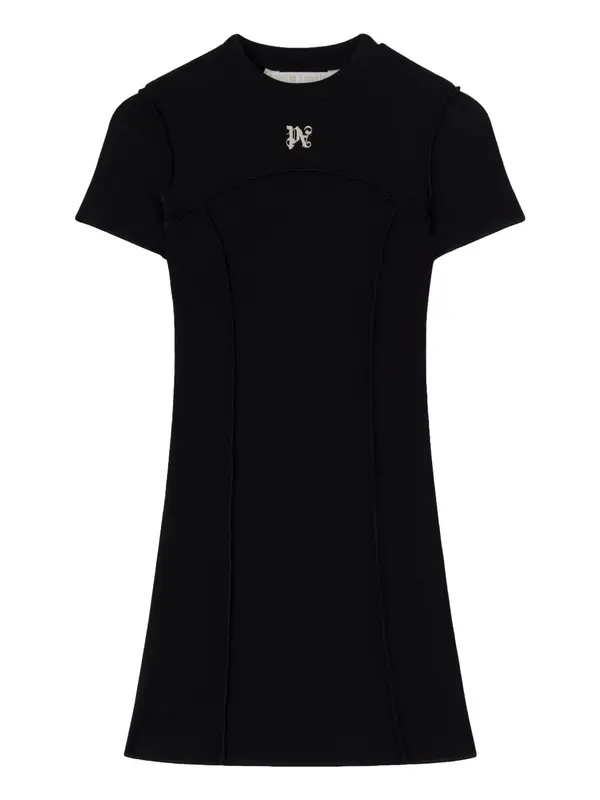 Palm Angels Open Back T-shirt Dress - Black