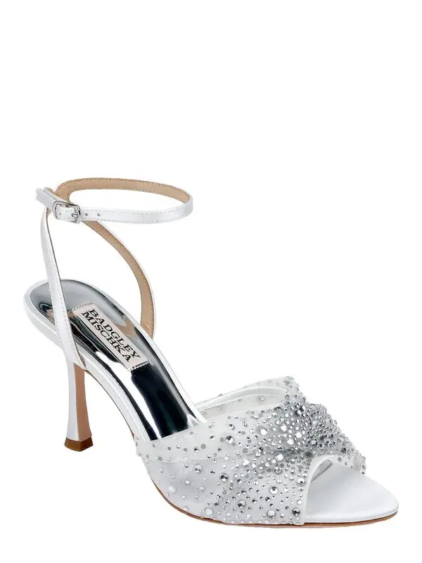 Badgley Mischka Cameryn Embellished Sandals - Soft White