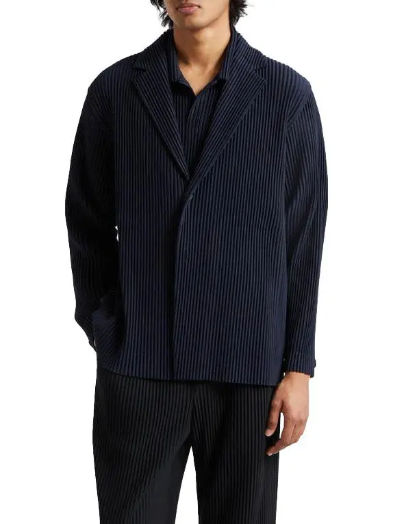 Issey Miyake Pleated Blazer - Navy