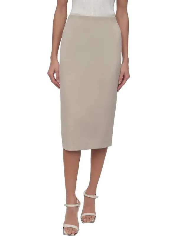 Dkny Pull-on Pencil Skirt - Pebble