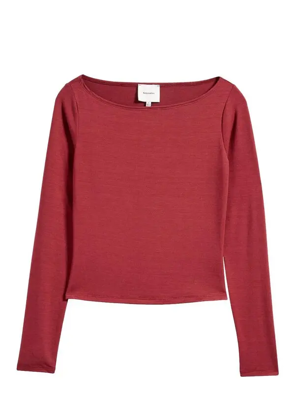 REFORMATION Wiley Ballet Neck Long Sleeve Top - Chianti