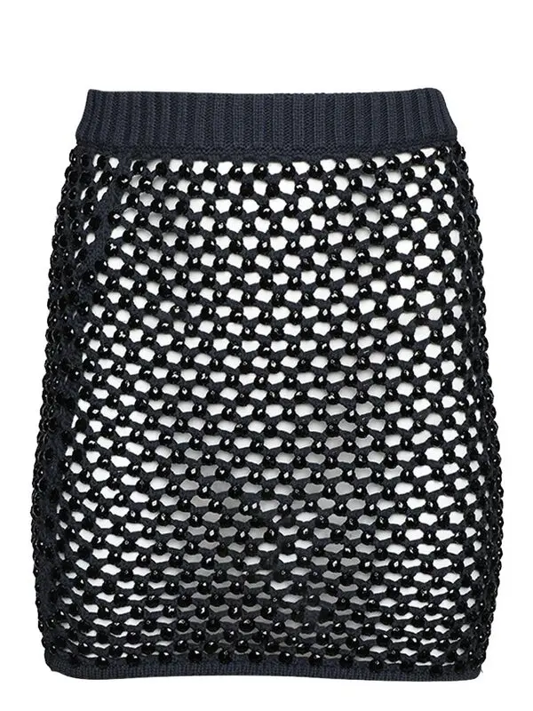 DIOTIMA Mini Skirt In Crystal Mesh - Navy
