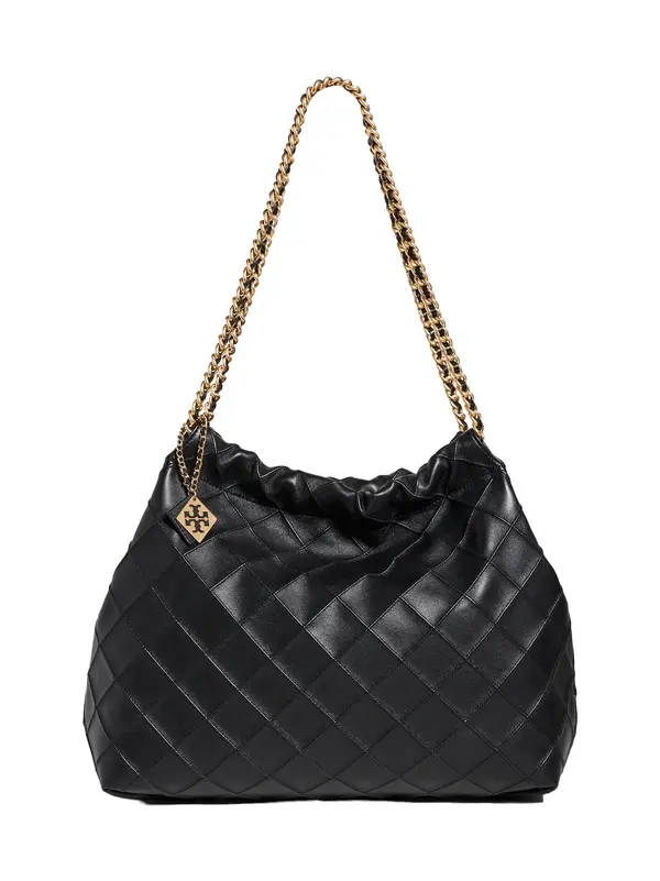 Tory Burch Fleming Soft Drawstring Hobo Bag - Black