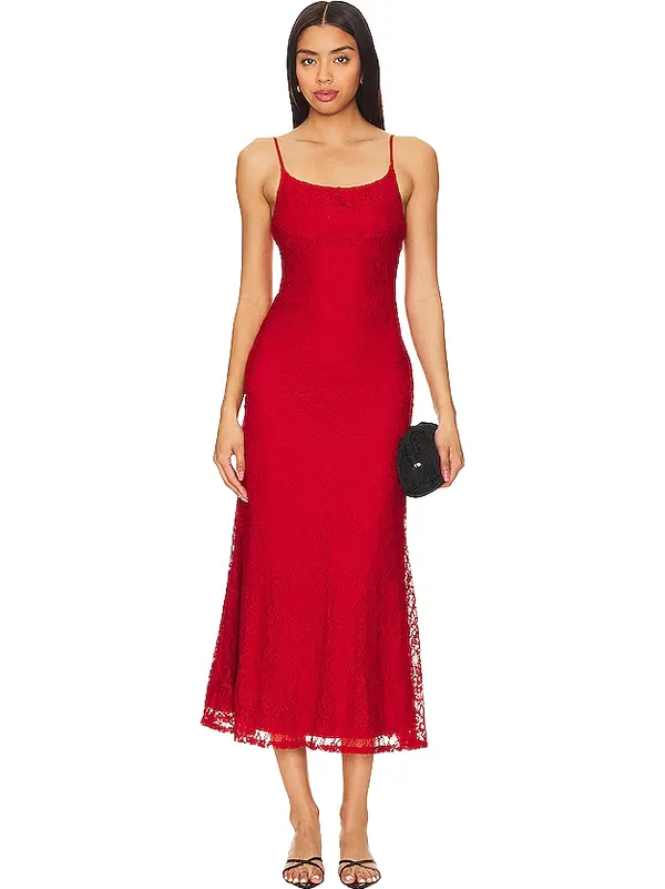 Bardot Ruby Midi Dress - Red