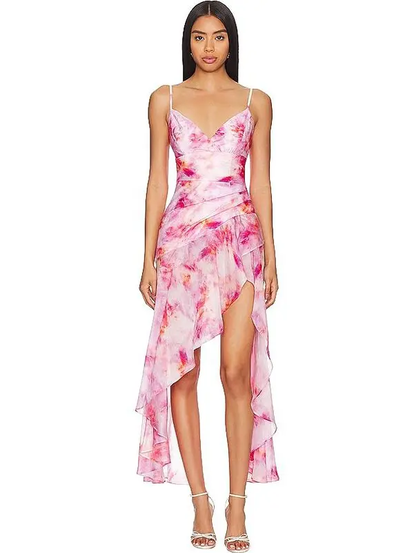 Bardot Sorella Midi Dress - Pink Tie Dye