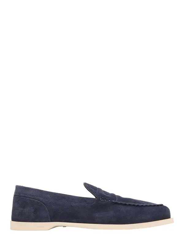 John Lobb Pace Suede Loafers - Navy