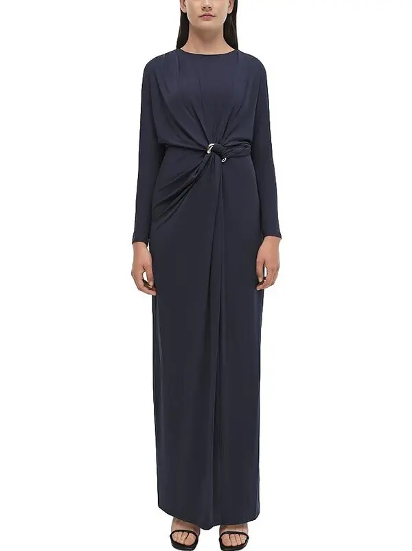 Simkhai Maisie Long Sleeve Draped Dress - Midnight