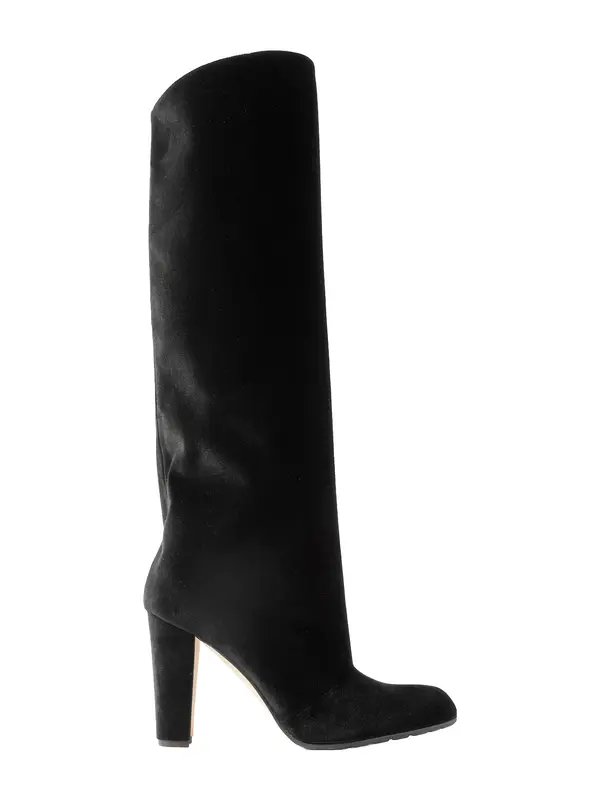Manolo Blahnik Garder 45 Velvet Knee Boots - Black