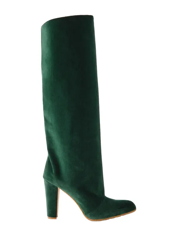 Manolo Blahnik Garder 45 Velvet Knee Boots - Green