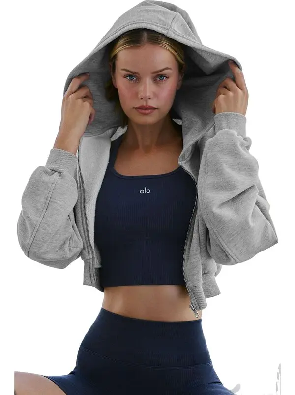 Alo Yoga Sweet Escape Zip-up Hoodie - Athletic Heather Grey