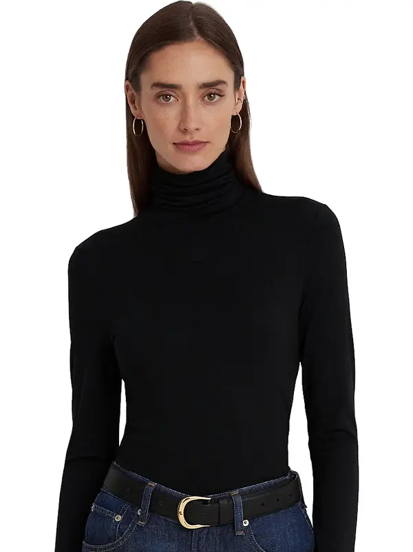 Ralph Lauren Stretch Jersey Turtleneck - Refined Navy
