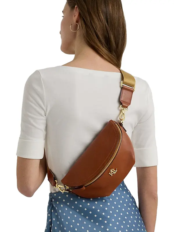 Ralph Lauren Leather Marcy Belt Bag - Lauren Tan