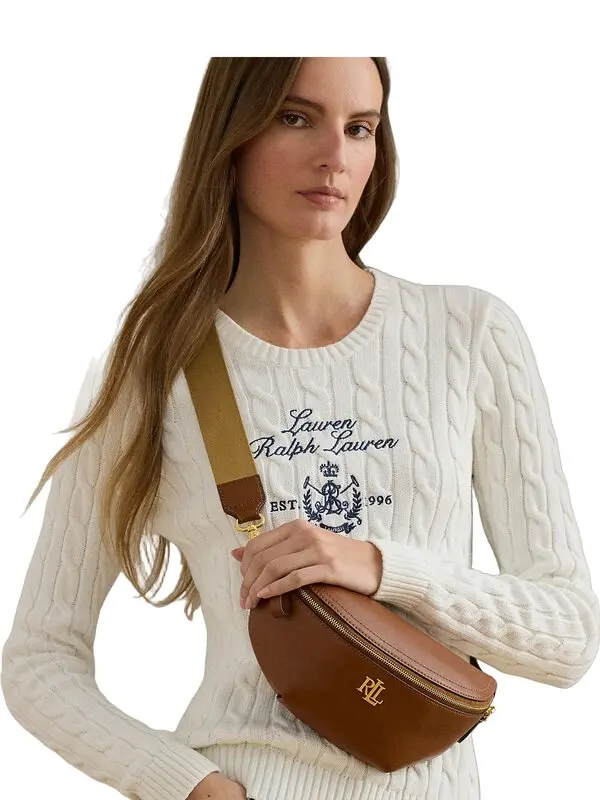 Ralph Lauren Leather Marcy Belt Bag - Lauren Tan