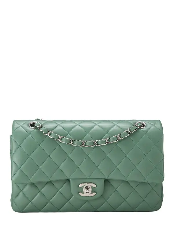 Chanel Quilted Lambskin Classic Double Flap Medium - Green