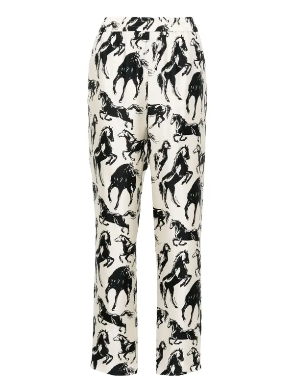 Balmain Horse-print Tapered Trousers - Neutrals