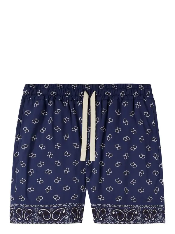Palm Angels Paisley-print Cotton Shorts - Blue