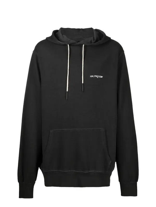 ISO.POETISM Logo-print Pullover Hoodie - Black