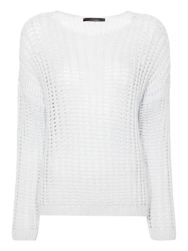 Incentive! Cashmere Open-knit Jumper - Blue