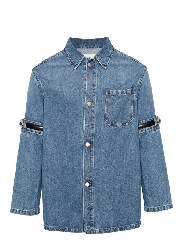 Coperni Logo-buckle Denim Jacket - Blue