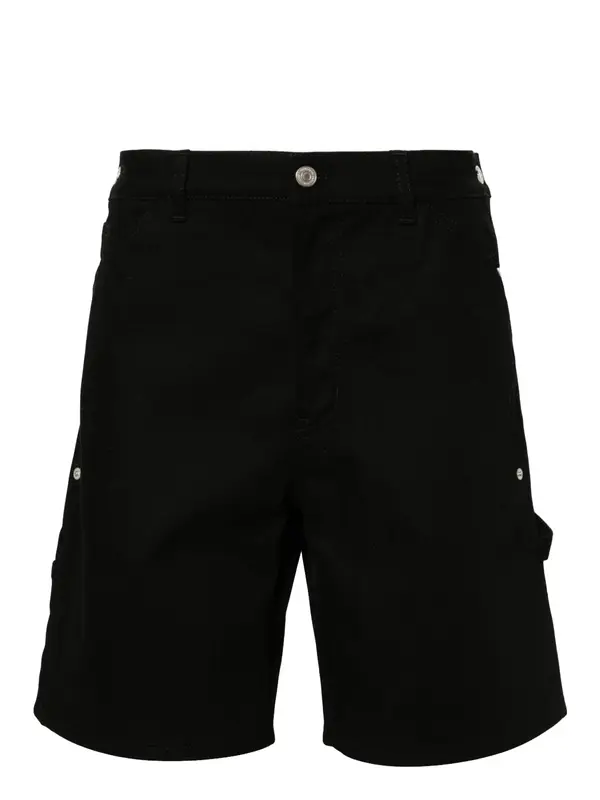 COURREGES Sailor Strap-detailed Denim Shorts - Black