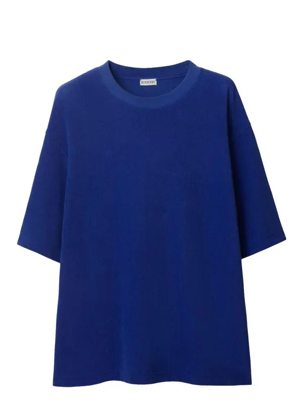 Burberry Ekd-motif Towelling T-shirt - Blue