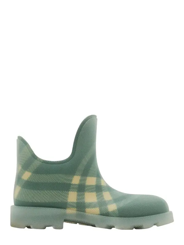 Burberry Checkered Ankle Boots - Green