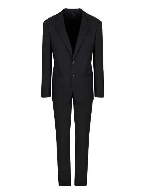 Giorgio Armani Soho Line Single-breasted Suit In Wool And Cashmere - Black