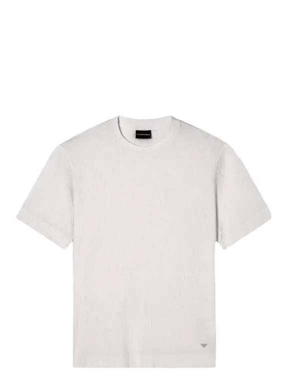 Emporio Armani Asv Us Exclusive Jacquard Jersey T-shirt - White