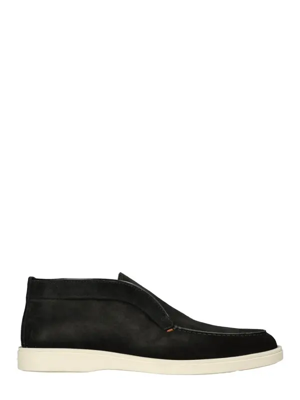 Santoni Suede Detroit Desert Boots - Black