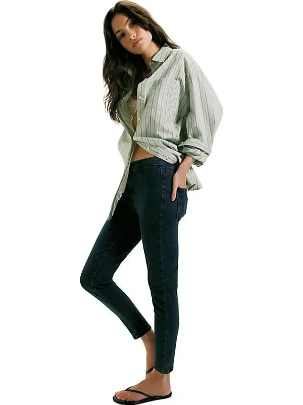 Free People We The Free Crvy Infinite Stretch Pull-on Skinny Jeans - Cool Dusk
