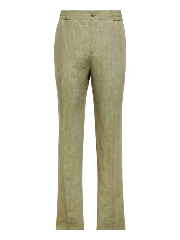 Etro Linen Straight Pants - Pink