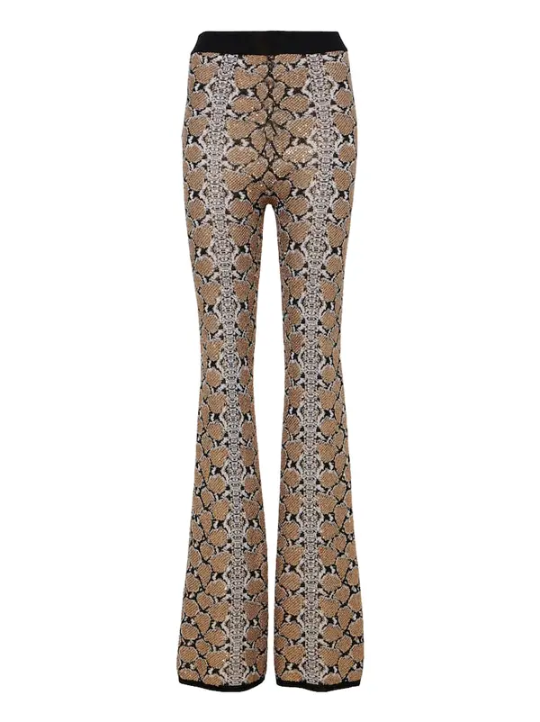 Balmain Snake-print Flared Trousers - Multicoloured