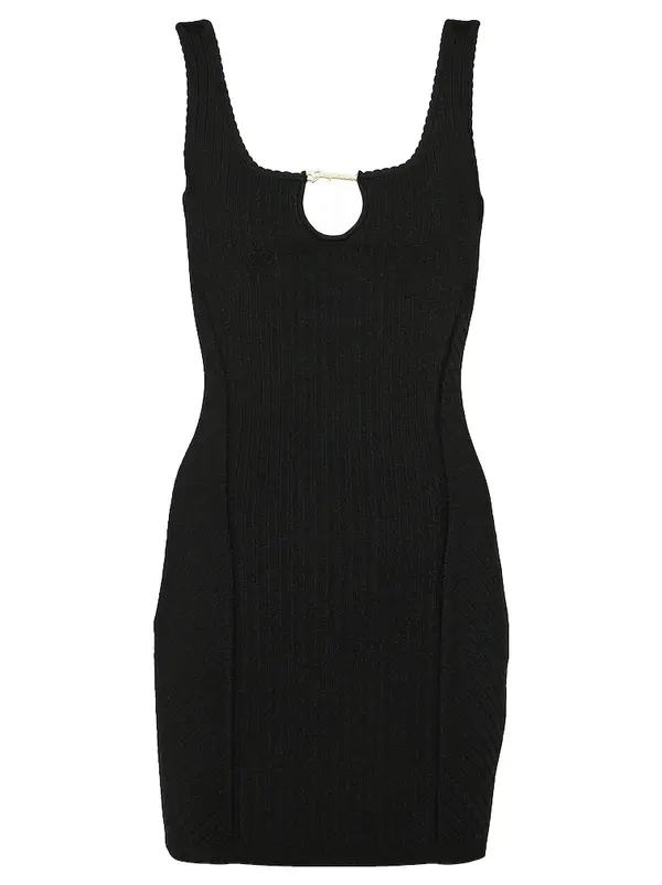 Jacquemus La Mini Robe Sierra Ribbed-knit Minidress - Black