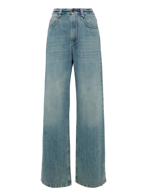 Brunello Cucinelli High-rise Wide-leg Jeans - Blue