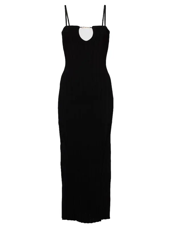 Jacquemus La Robe Sierra Bretelles Midi Dress - Black