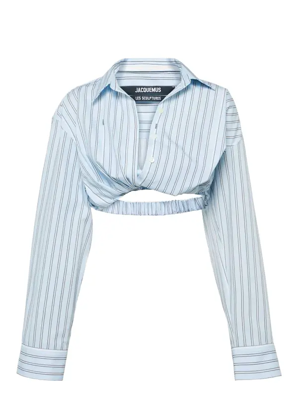 Jacquemus La Chemise Bahia Courte Striped Top - Blue