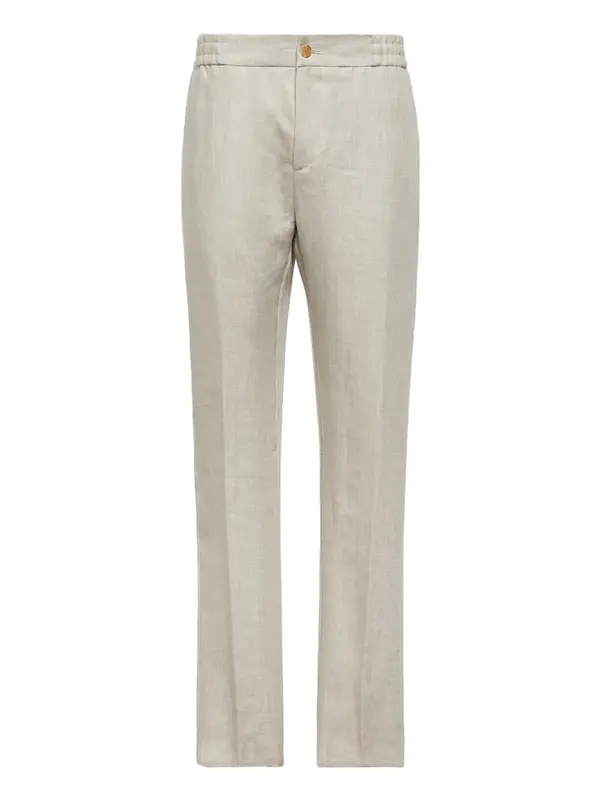 Etro Linen Straight Pants - White