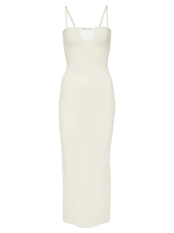 Jacquemus La Robe Sierra Bretelles Midi Dress - White