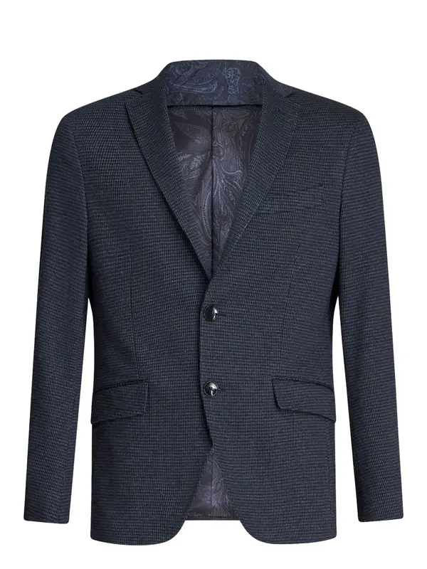 Etro Layered Houndstooth Blazer - Blue