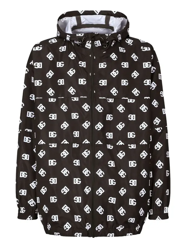 Dolce & Gabbana Monogram-print Hooded Jacket - Black