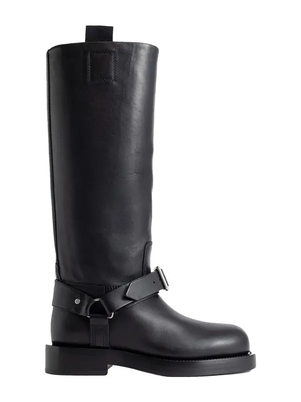 Burberry Saddle Knee High Boots - Black