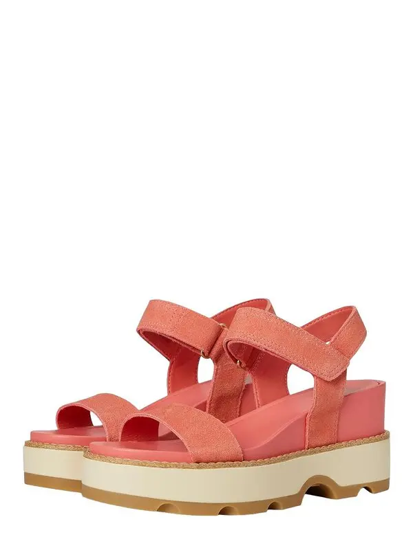 Sorel Joanietm Iv Y Strap Wedge Sandals - Coral