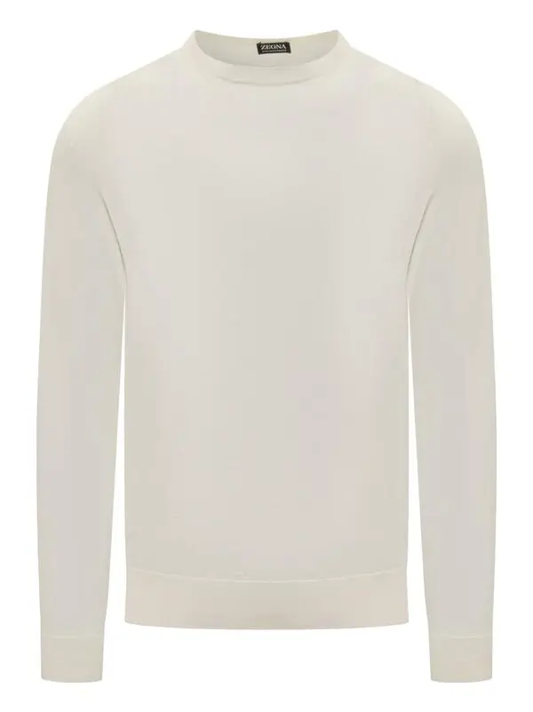 Zegna Long-sleeved Wool Sweater - White