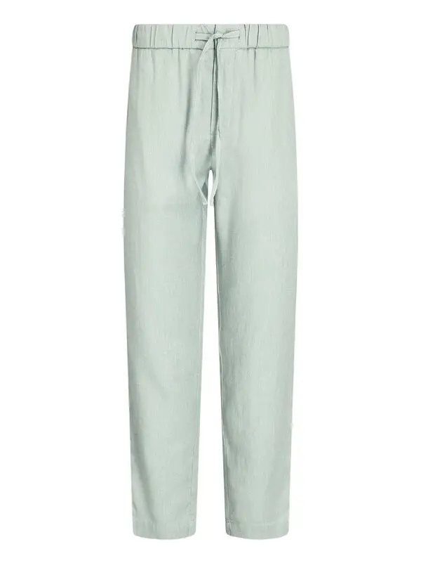 Frescobol Carioca Oscar Linen And Cotton-blend Drawstring Pants - Mint