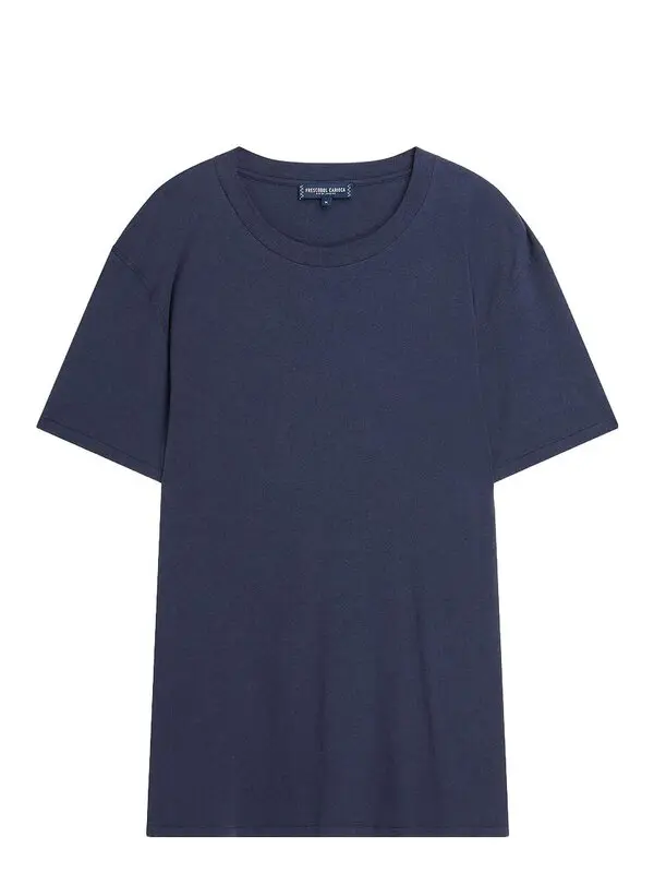 Frescobol Carioca Lucio Cotton And Linenblend Jersey Tshirt - Midnight Blue