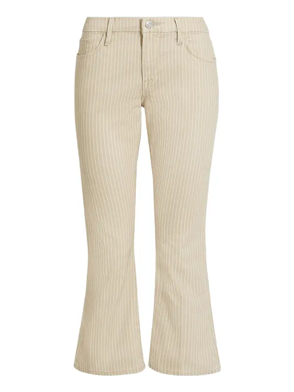FRAME Le Crop Mini Boot Striped Jeans - Beige